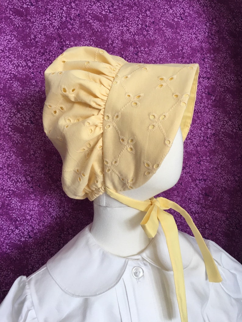 Custom Eyelet Bonnets Baby/children Sizes Bonnets Pioneer | Etsy