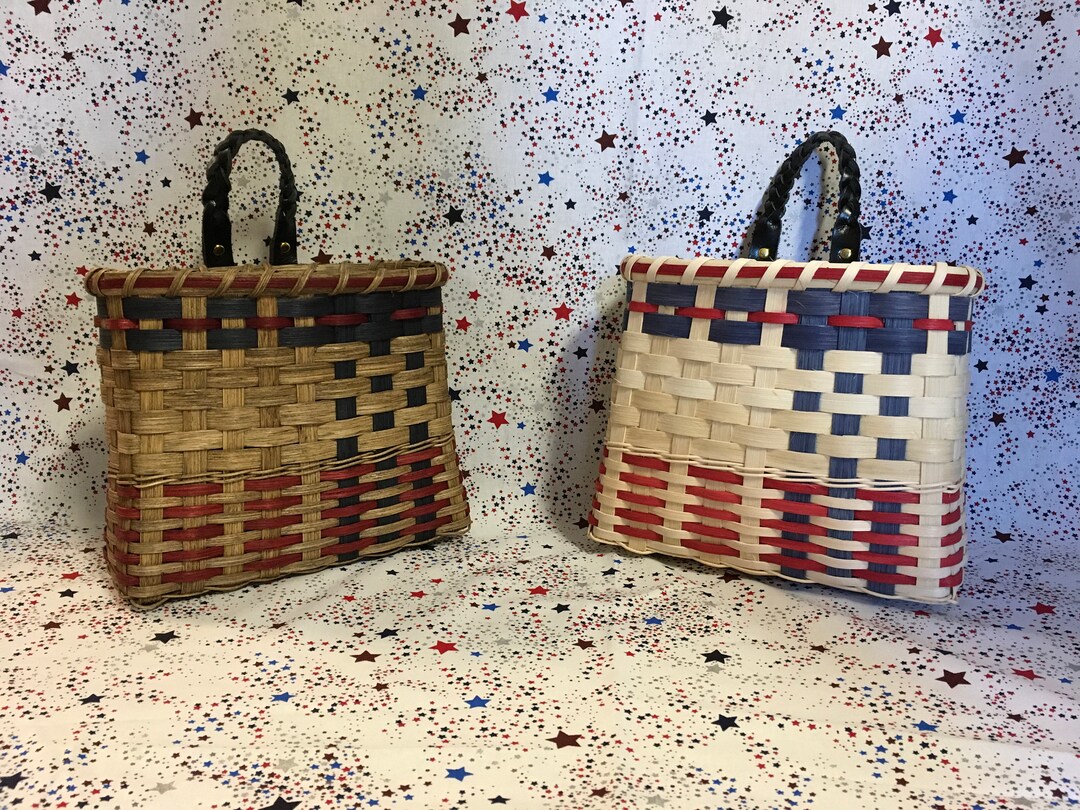 Handmade Woven Mail Basket With Leather Handle - Etsy