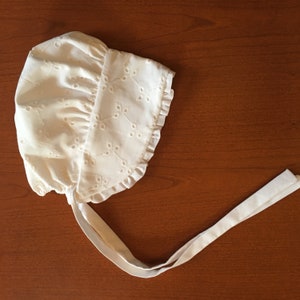 Custom Ruffled Eyelet Bonnets Baby/children Sizes Bonnets Little Girls ...