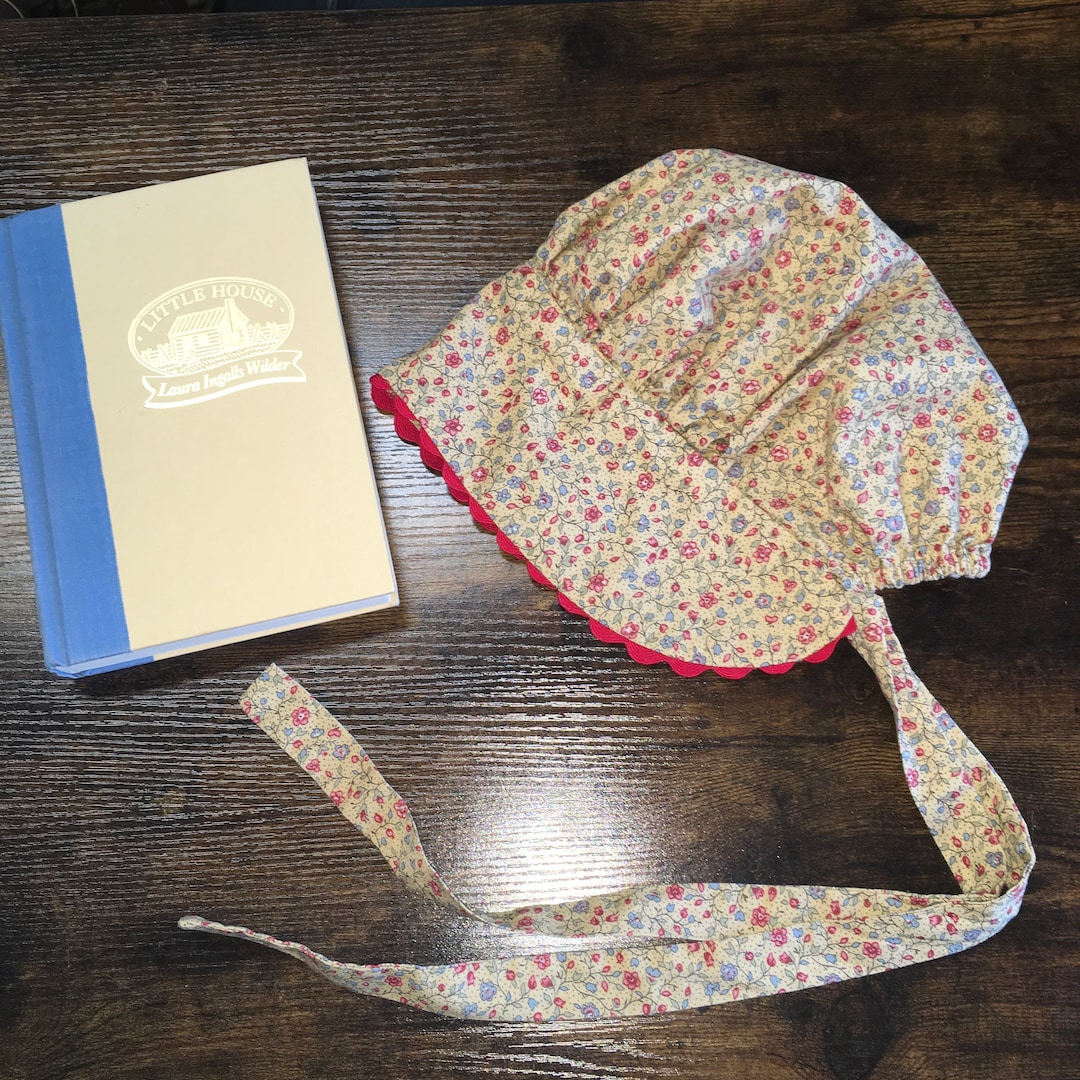 The 'laura' Bonnet Girls Bonnet Yellow Floral W/ Red Rick Rack Children ...