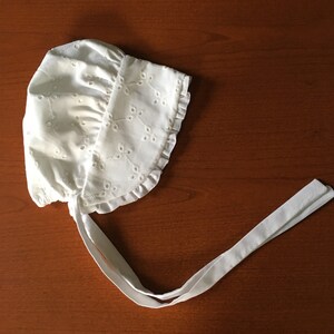 Custom Ruffled Eyelet Bonnets Baby/children Sizes Bonnets Little Girls ...