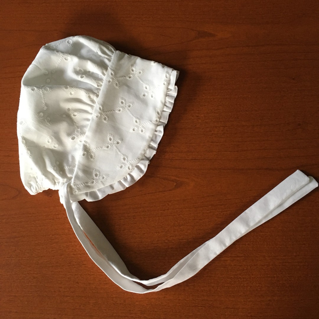 Custom Ruffled Eyelet Bonnets Baby/children Sizes Bonnets Little Girls ...