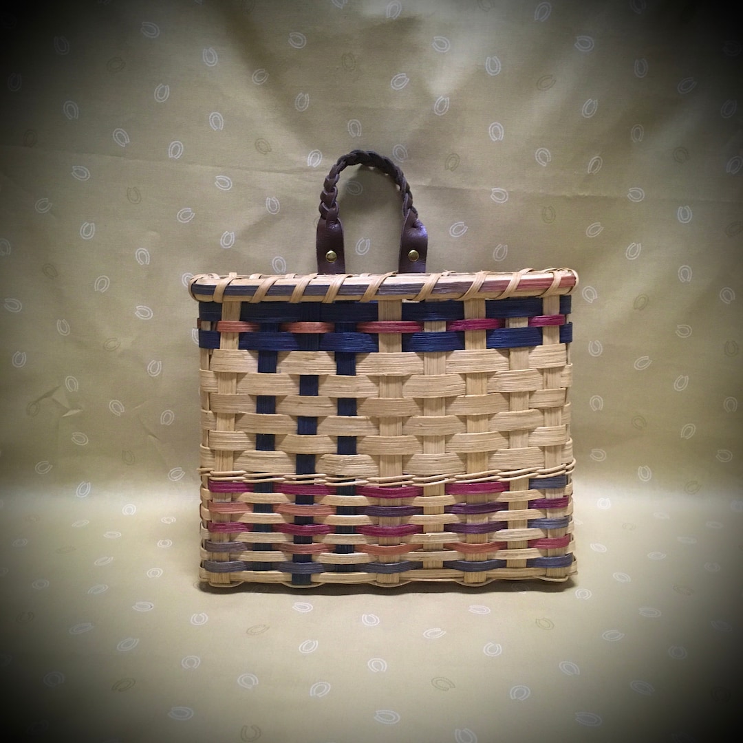Handmade Woven Mail Basket With Braided Leather Handle - Etsy