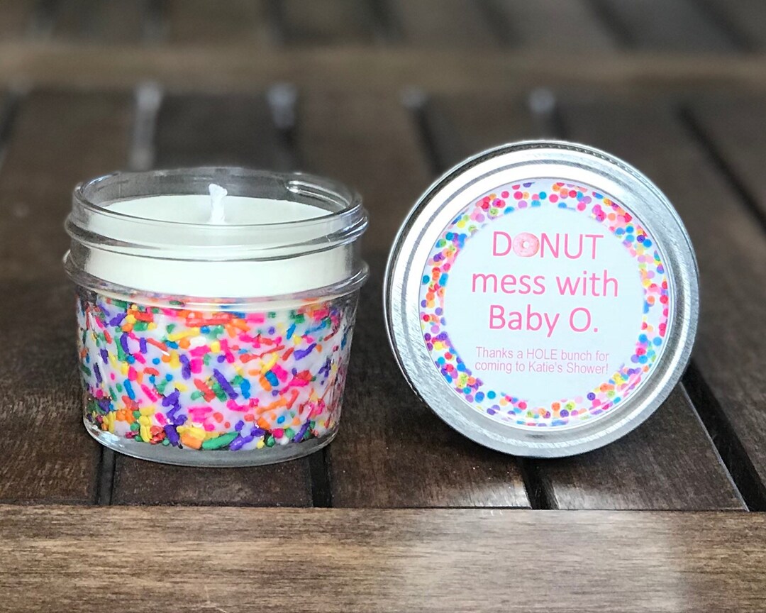 Baby Shower Rainbow Sprinkle Candle Favors: Birthday Cake Scented Mason ...