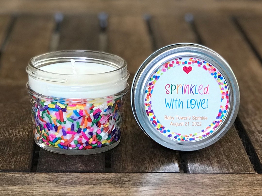 Bulk Rainbow Sprinkle Birthday Cake Scented Candle Favors: Baby Shower ...