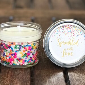 Rainbow Sprinkle Birthday Cake Scented Soy Candle – Personalized Baby ...