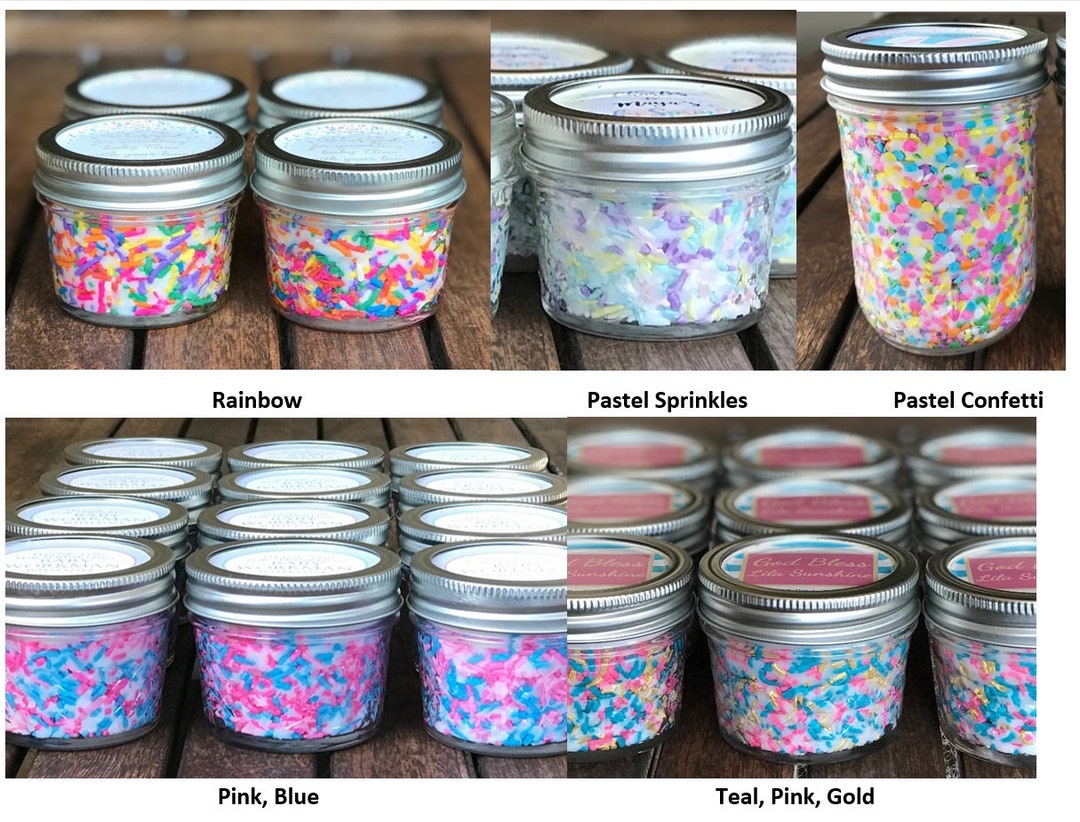 Examples of Custom Sprinkle Candles and Personalized Labels - Etsy