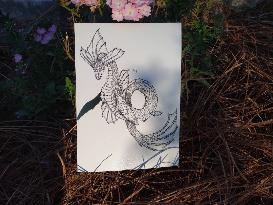 Print Set, Water Dragon, Knucker Dragon, & Indian Gharial Crocodile ...