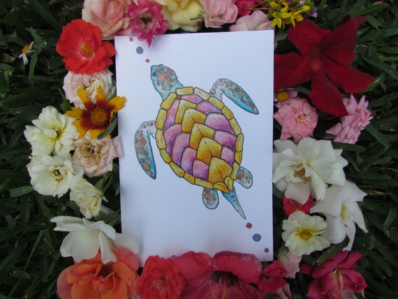 Green Sea Turtle PRINT - Etsy