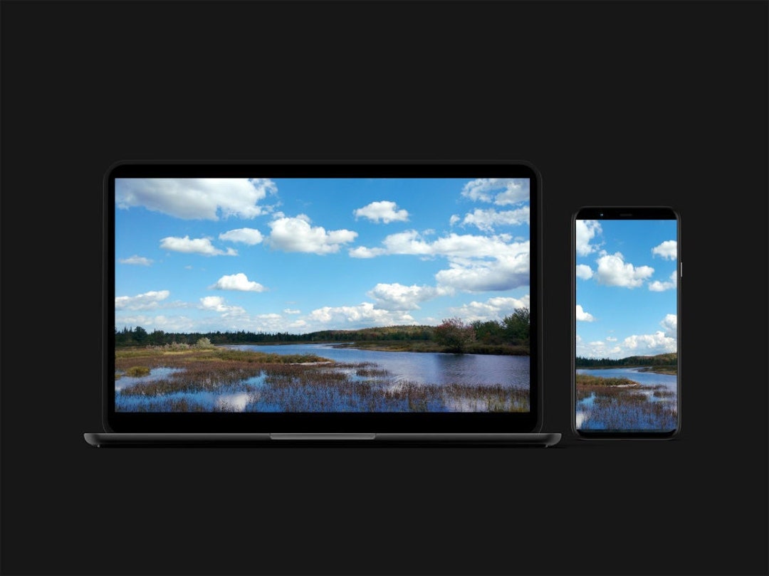Phone and Computer Wallpaper - Digital Download: Clouds on the Marshes ...
