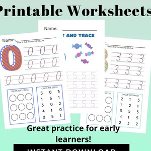 Count and Trace 0-10, Printable Worksheets, Preschool Worksheets ...