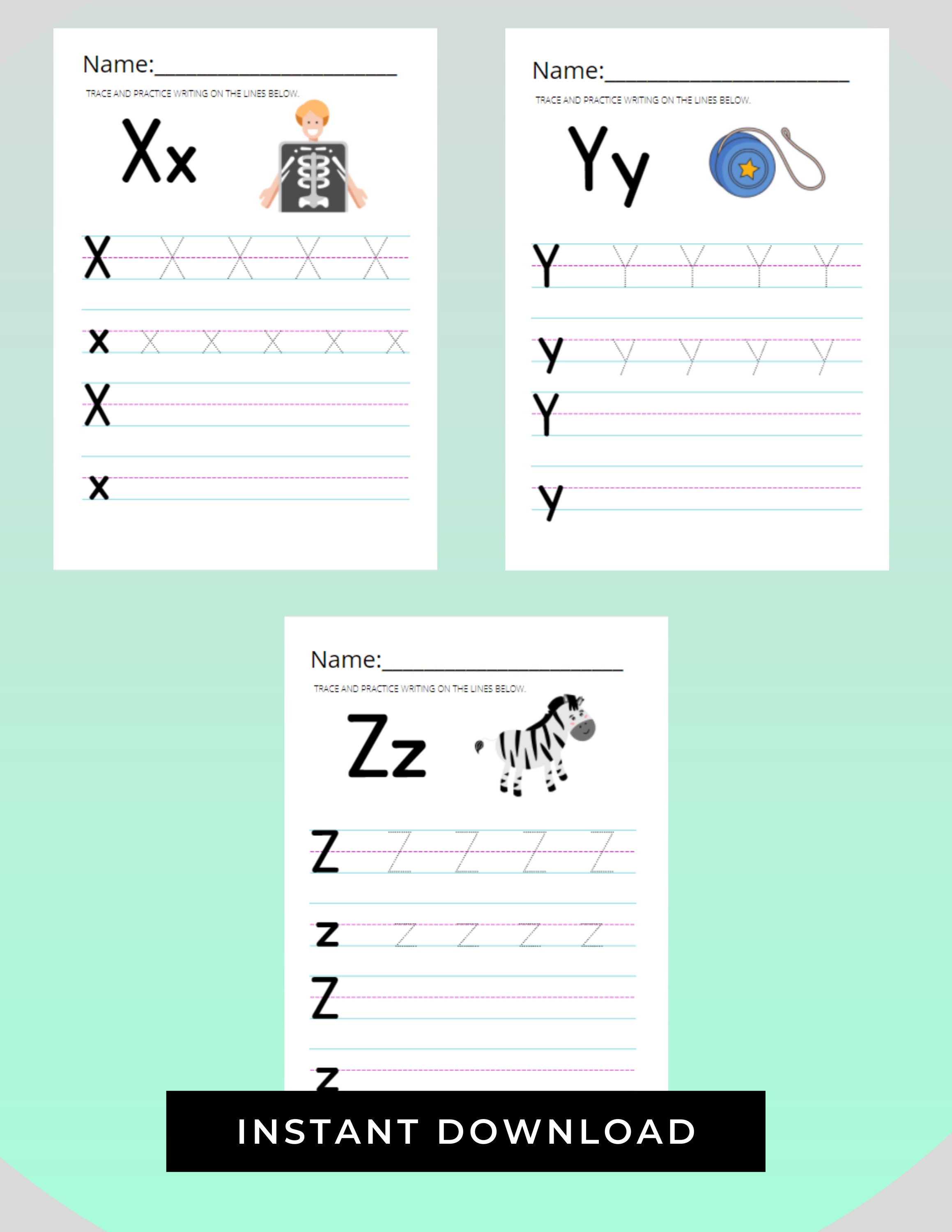 Preschool Handwriting Worksheets, Alphabet Writing Practice, ABC Letter ...