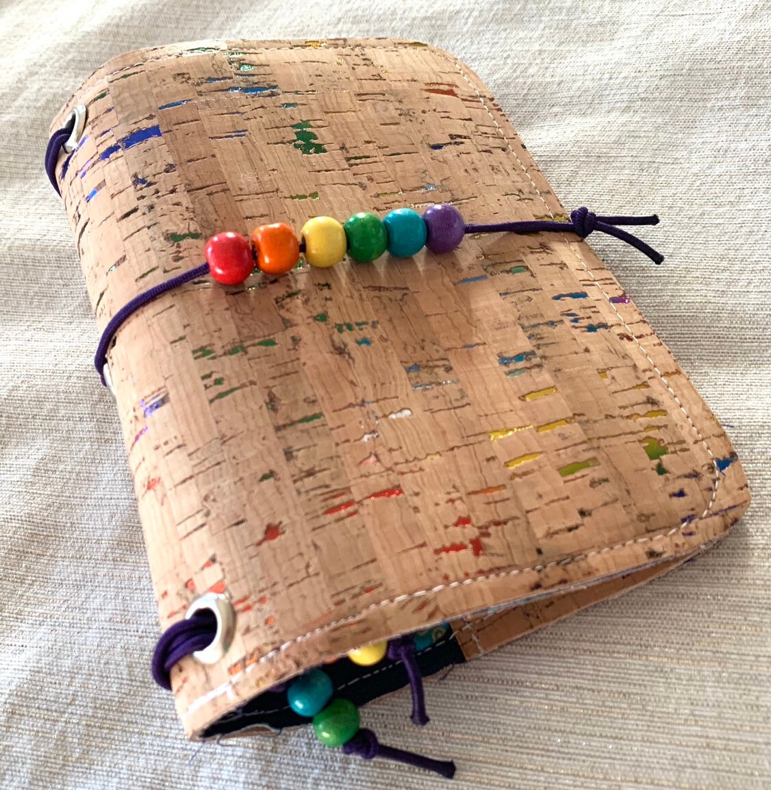 Field notes size natural cork notebook with rainbow foil flecks. Artist ...