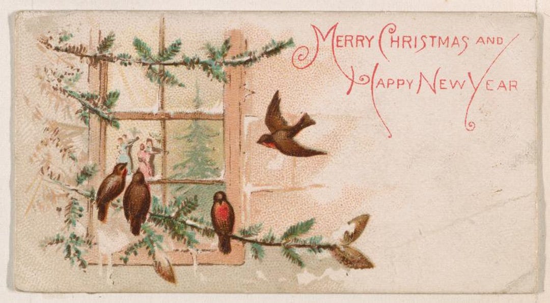 Vintage Christmas Card Digital Download Set | Retro Holiday Cards Pngs ...