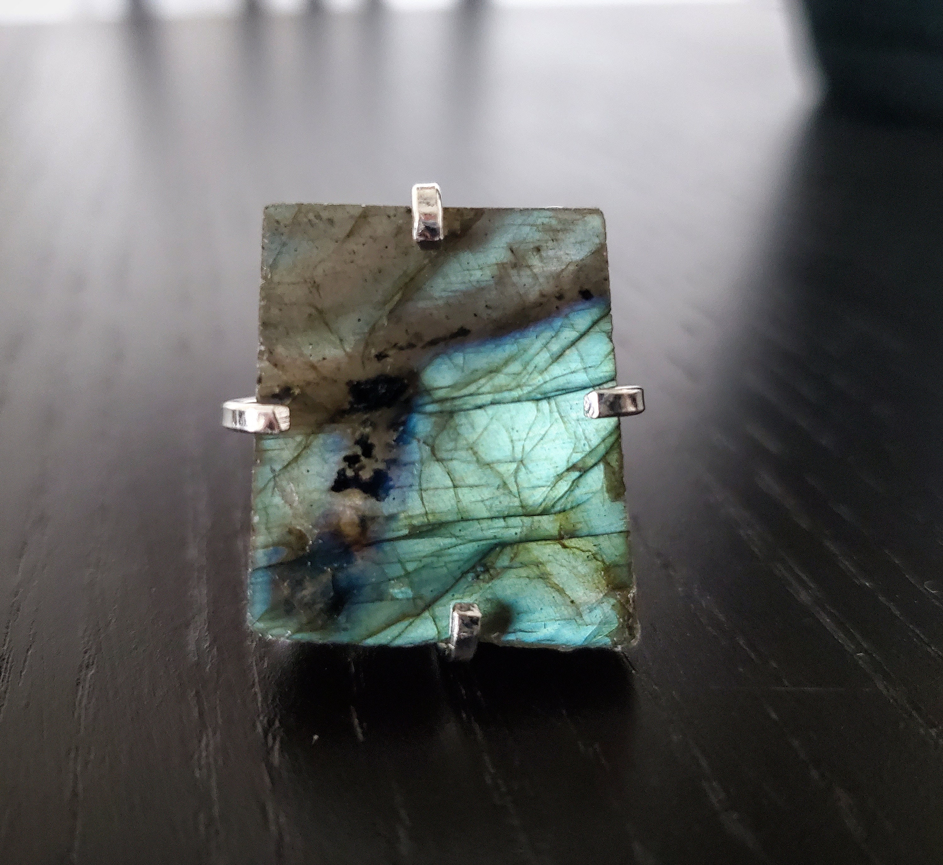 Labradorite Silver Plated Cuff Ring * US/5-10