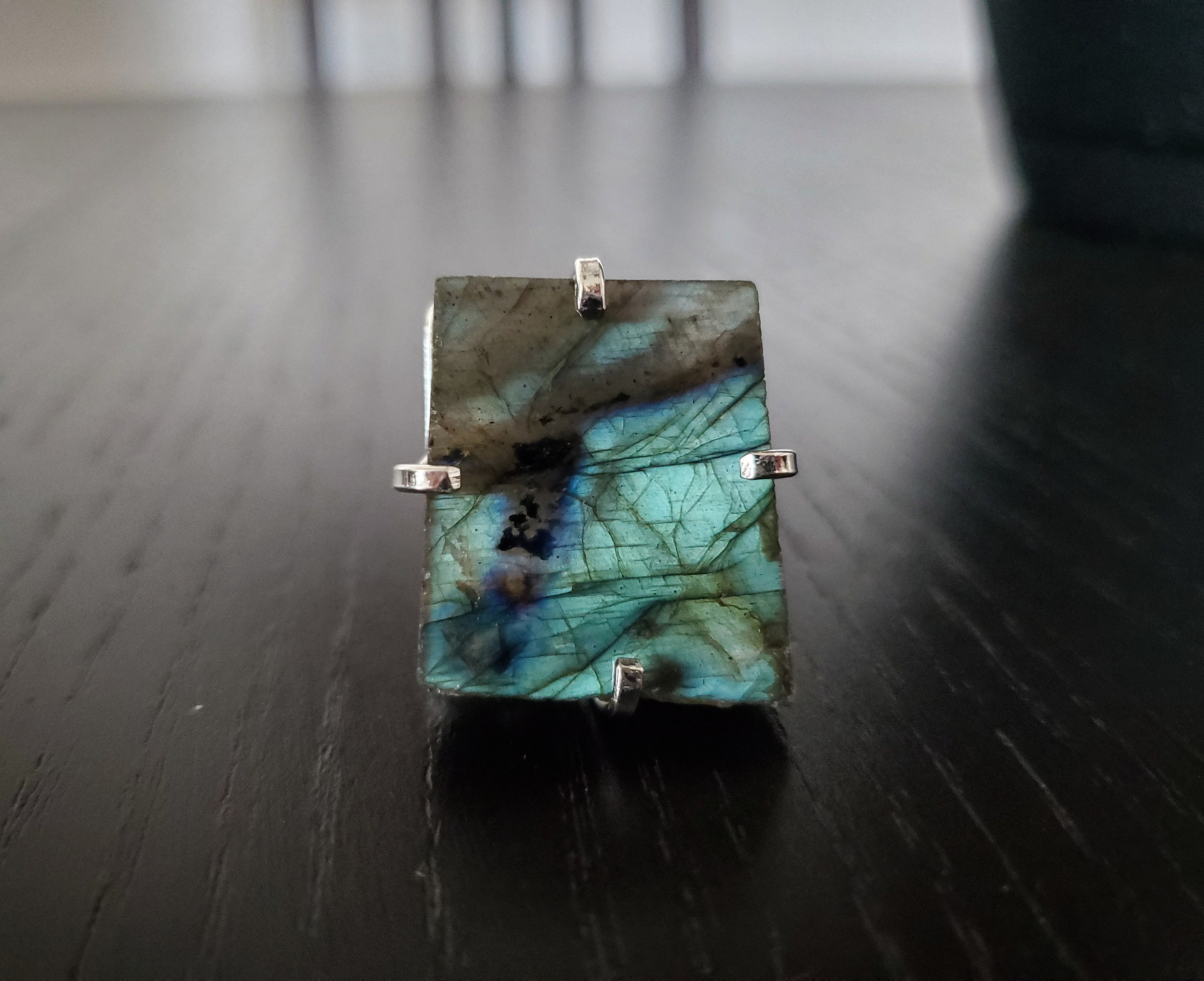 Labradorite Silver Plated Cuff Ring * US/5-10