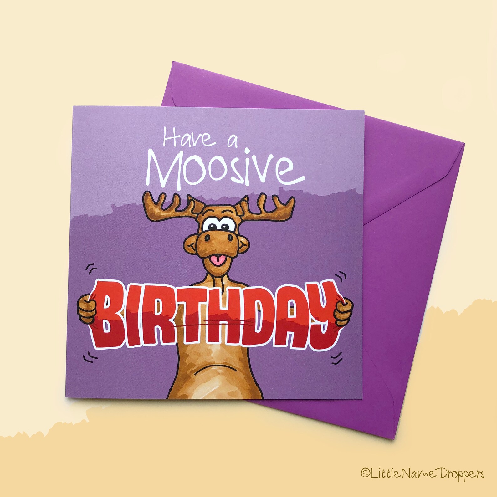 Have a Moosive Birthday - Cartoon Moose Birthday Card - Etsy UK