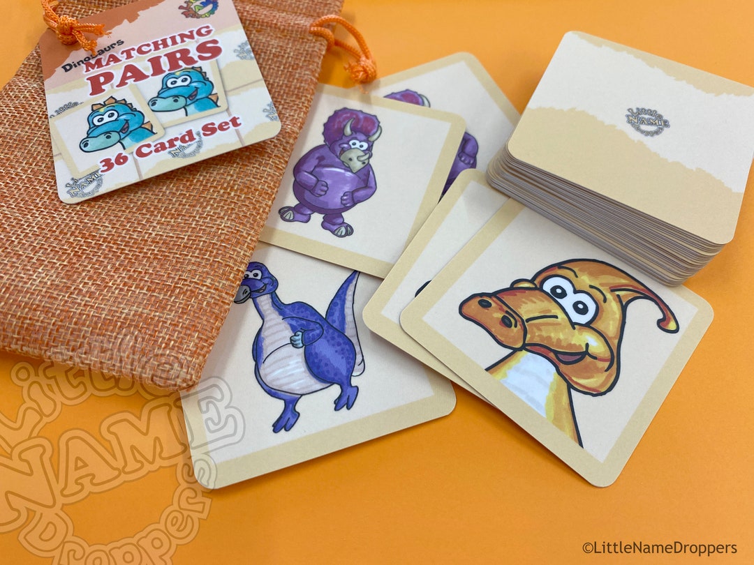 Matching Pairs Memory Game Dinosaur Theme, Travel Game - Etsy