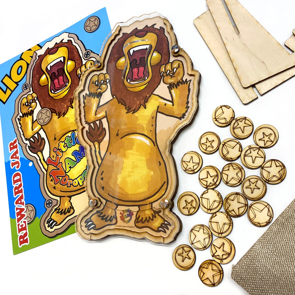 Lion Reward Jar Kids Cartoon - Laser Cut - Rewards & Achievements - Etsy UK