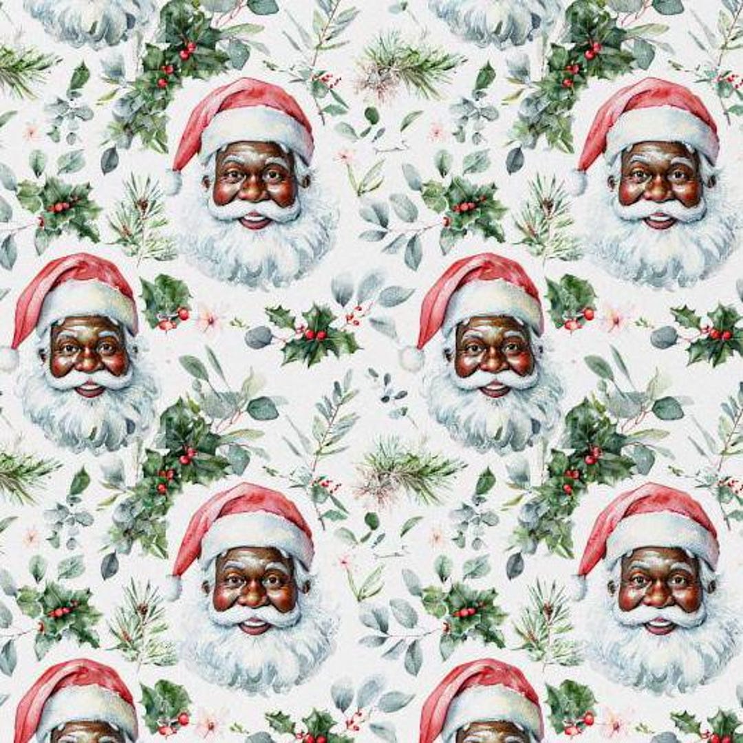 Black Santa Wrapping Paper - Etsy