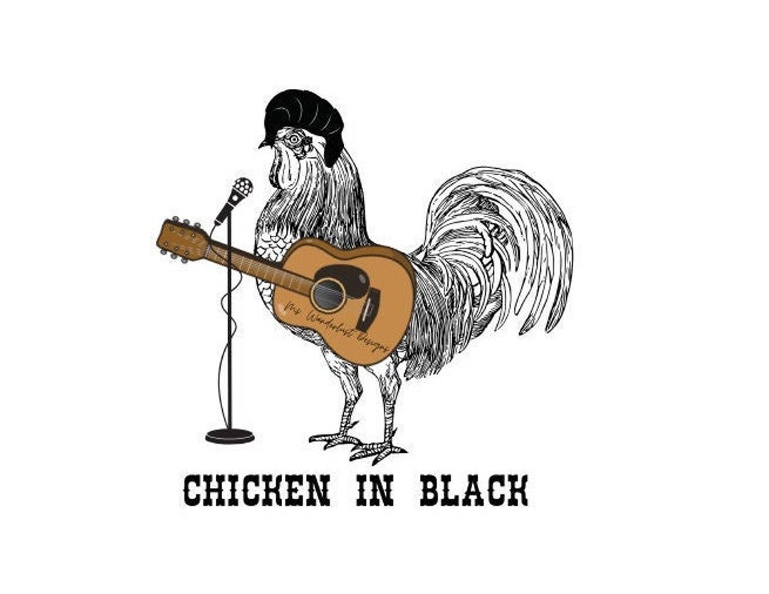Johnny Cash Chicken in Black - Etsy