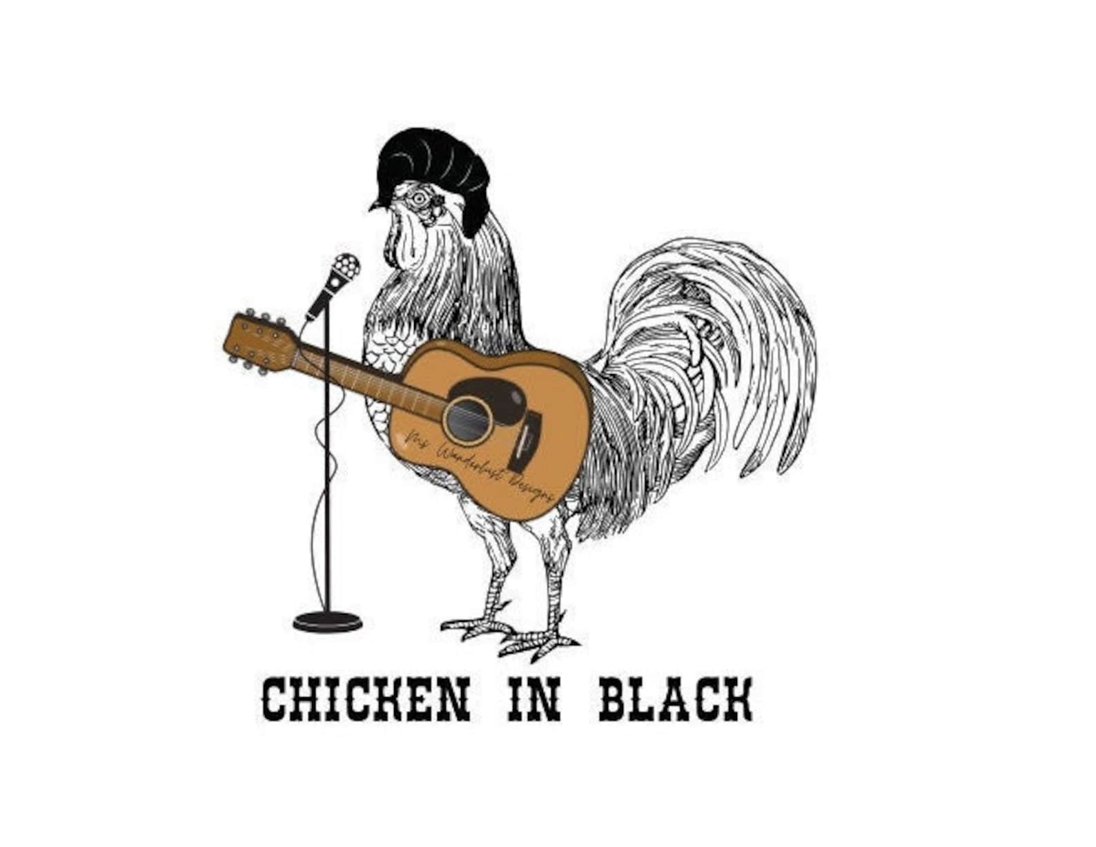 Johnny Cash Chicken in Black - Etsy