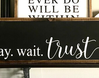 Trust god sign | Etsy