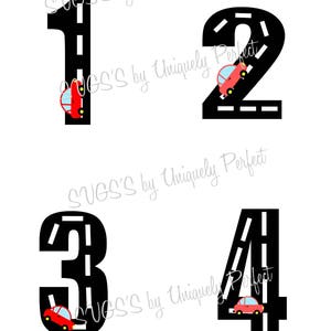 Car Birthday Numbers 1-4 Cutting File Svg Png - Etsy