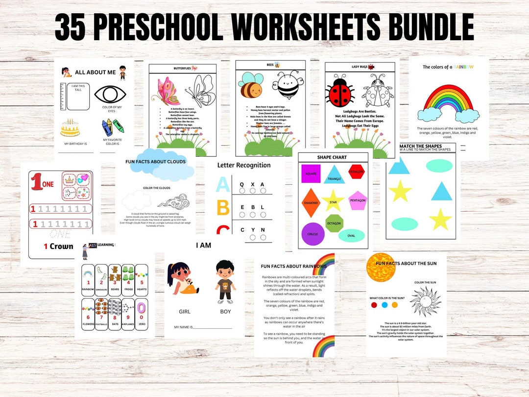 Printable Toddler Worksheets Toddler Workbook Instant Download Alphabet ...