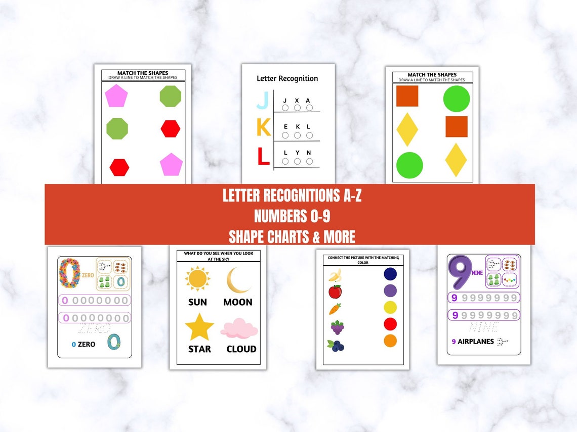 Printable Toddler Worksheets Toddler Workbook Instant Download Alphabet ...