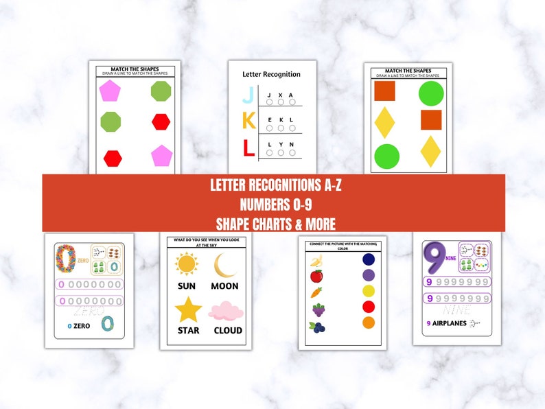 Printable Toddler Worksheets Toddler Workbook Instant Download Alphabet ...