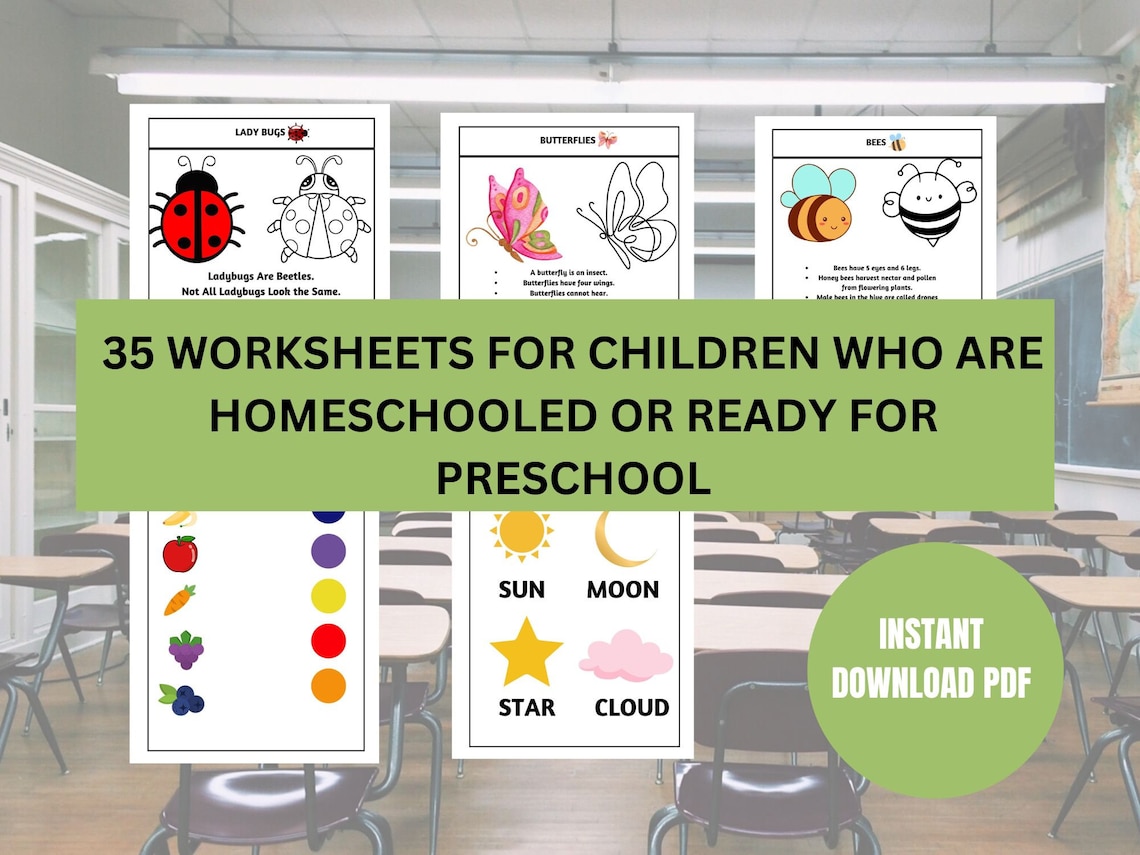 Printable Toddler Worksheets Toddler Workbook Instant Download Alphabet ...