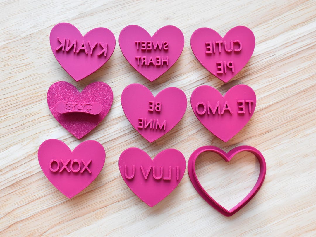 Conversation Hearts Fondant Cutter & Stamp Combo 2" - Etsy