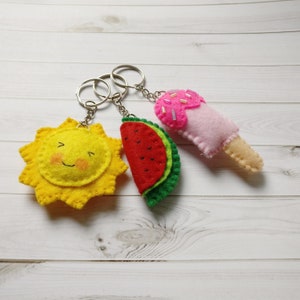 Happy Sun Sunshine Keyring, Summer Keyring, Felt Sun Key Chain, Bag ...
