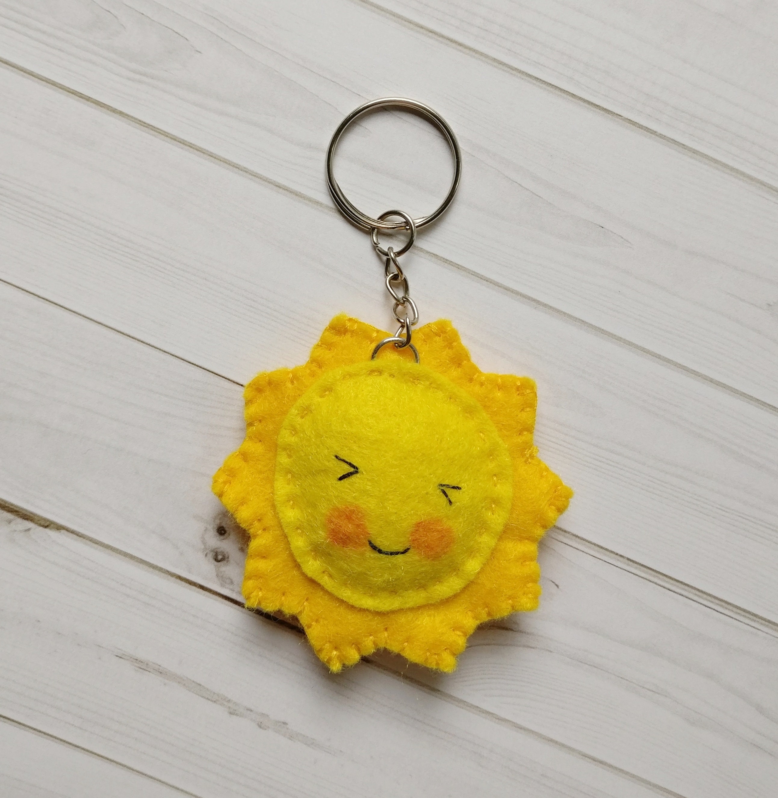 Happy Sun Sunshine Keyring Summer Keyring Felt Sun Key - Etsy Israel