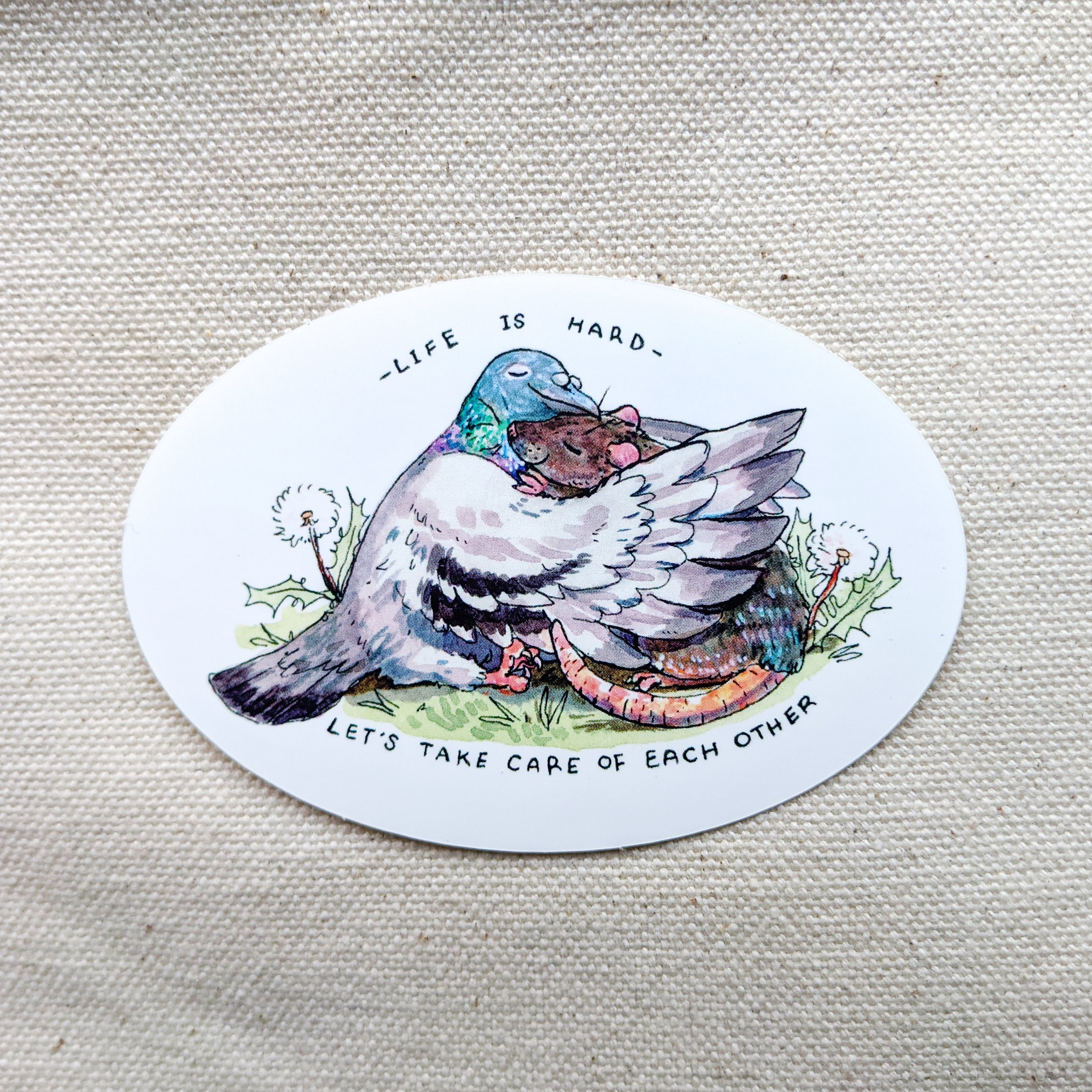 Life is Hard Pigeon and Rat Sticker - Etsy
