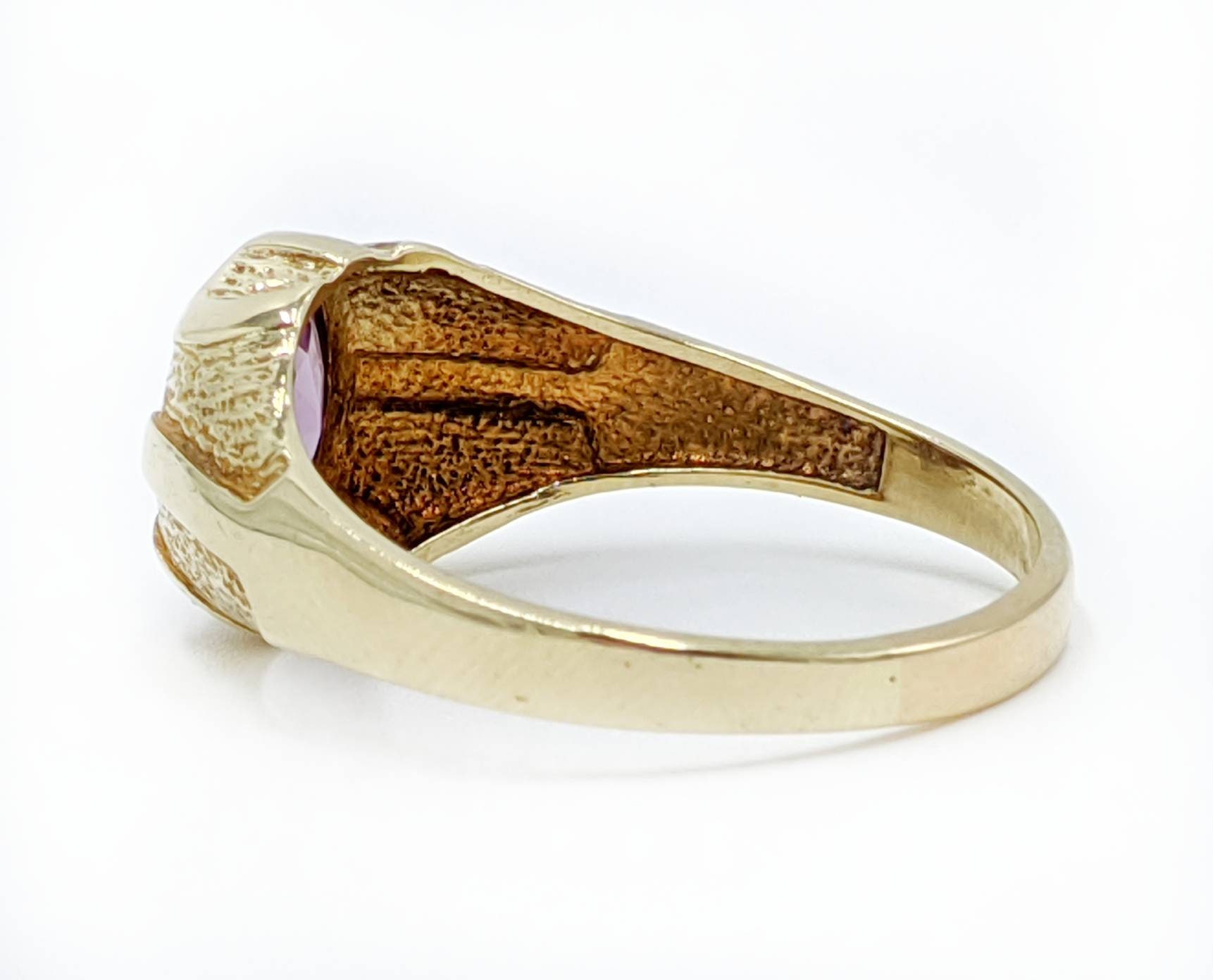 10k Gold Estate Ring Color Change Created Sapphire Stone Men's Ring ...