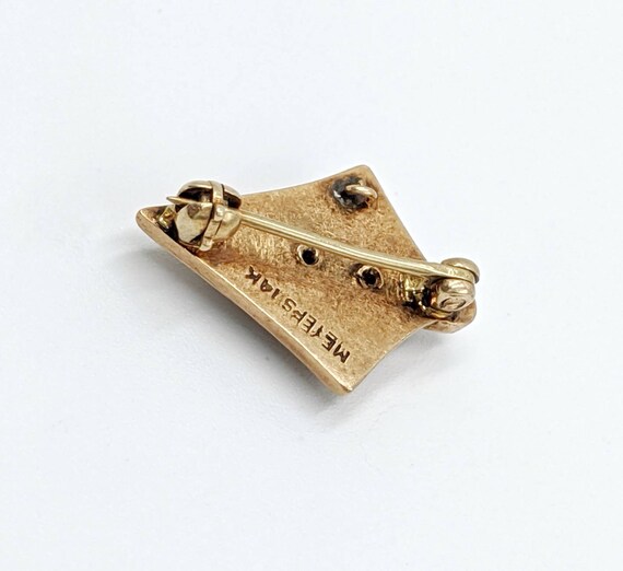 Vintage 14k Gold Phi Alpha Mu Blue Enamel and Seed Pe… - Gem