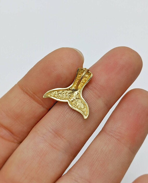 14k Gold Whale's Tail Slide Charm Pendant Whale Tale … - Gem