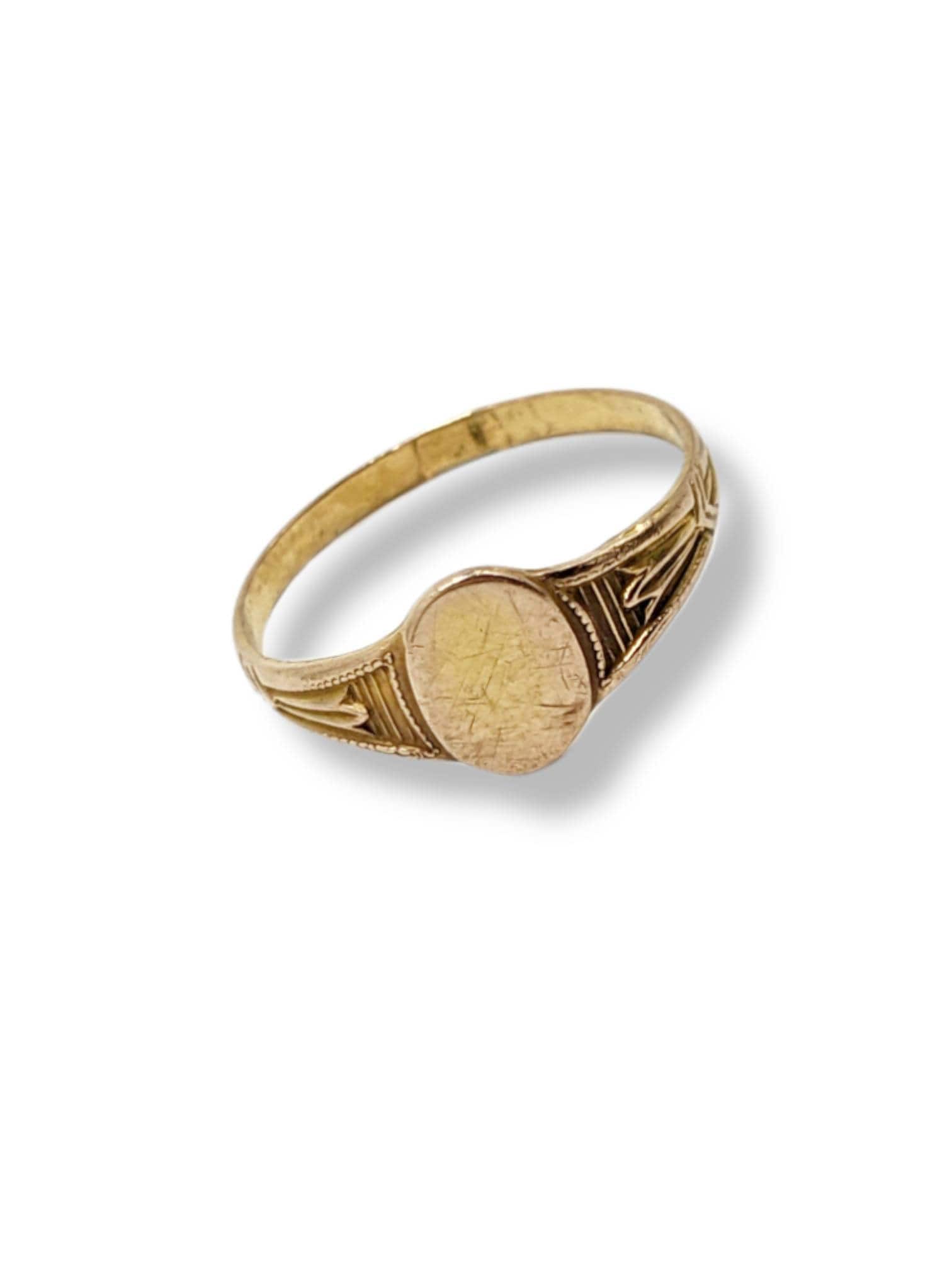 Vintage 10k Yellow Gold Baby Signet Ring Oval Face Size 0 - Etsy