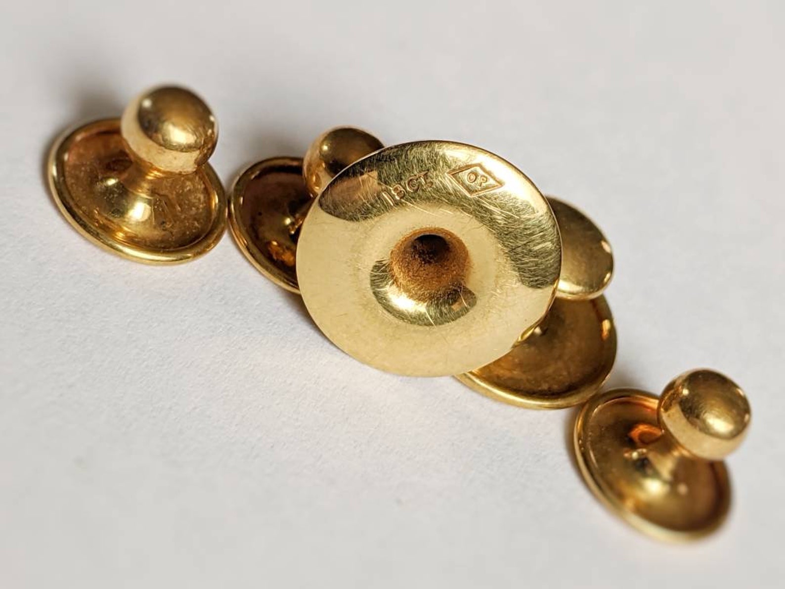 Rare Antique 18k Gold Studs Set Complete With Original Box - Etsy