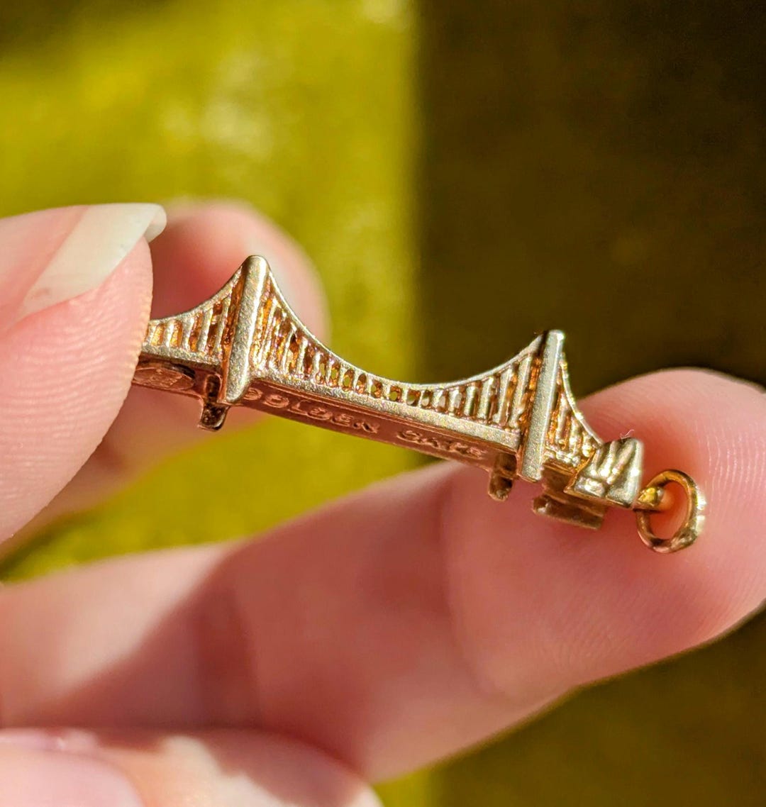 14k Gold Golden Gate Bridge Charm San Francisco Pendant - Etsy