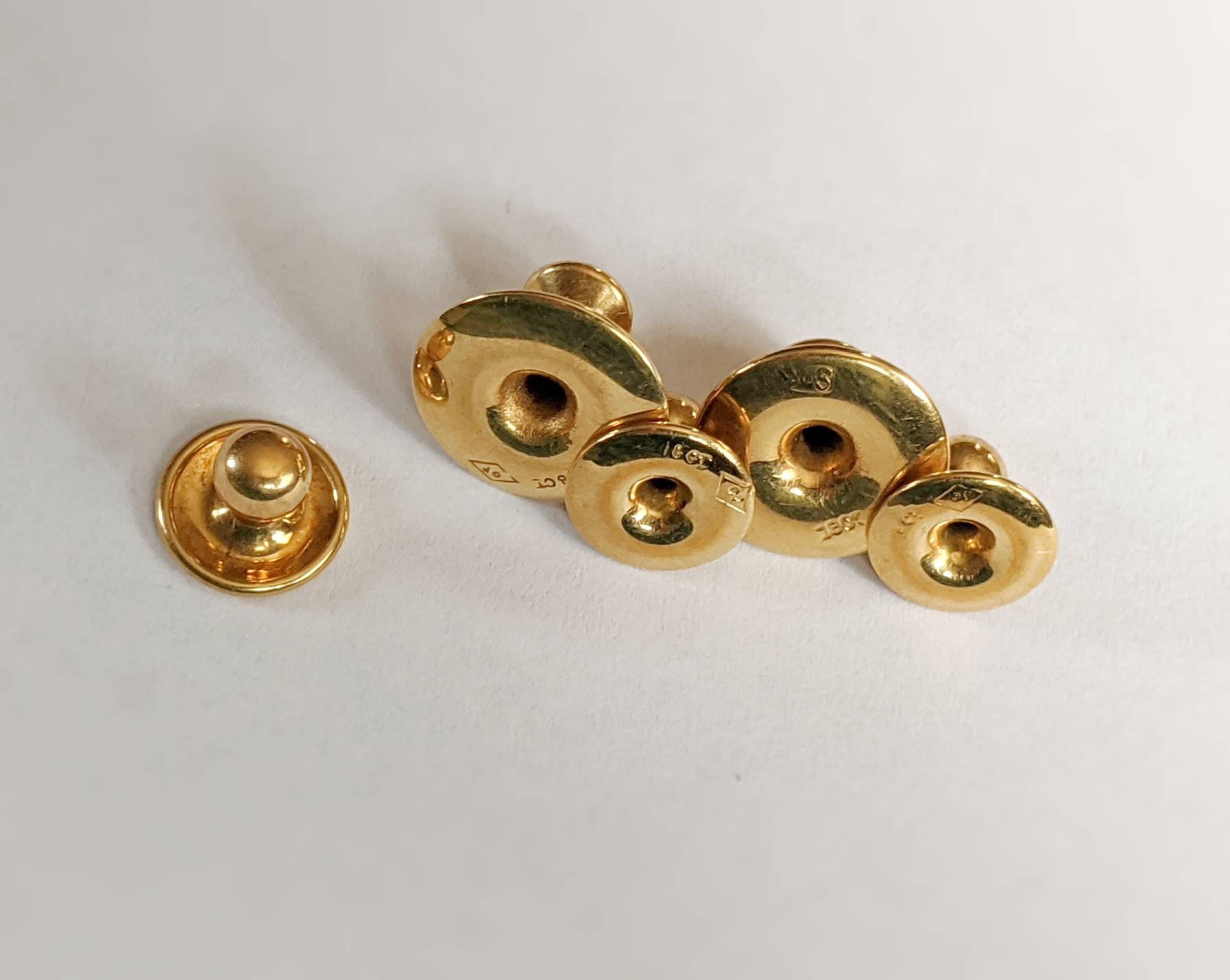 Rare Antique 18k Gold Studs Set Complete With Original Box - Etsy