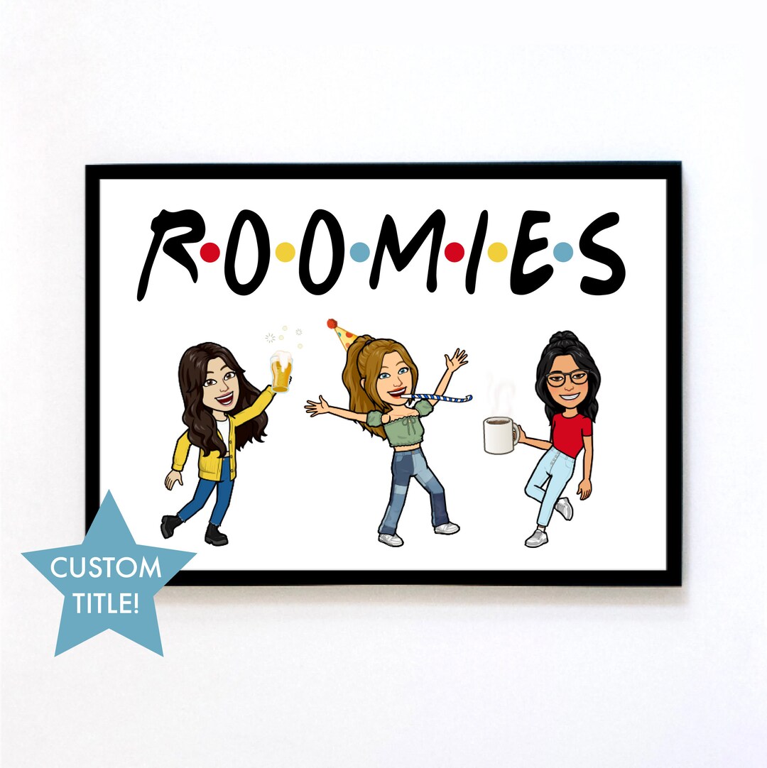 Custom "friends" Bitmoji Poster | College Apartment Poster | College ...