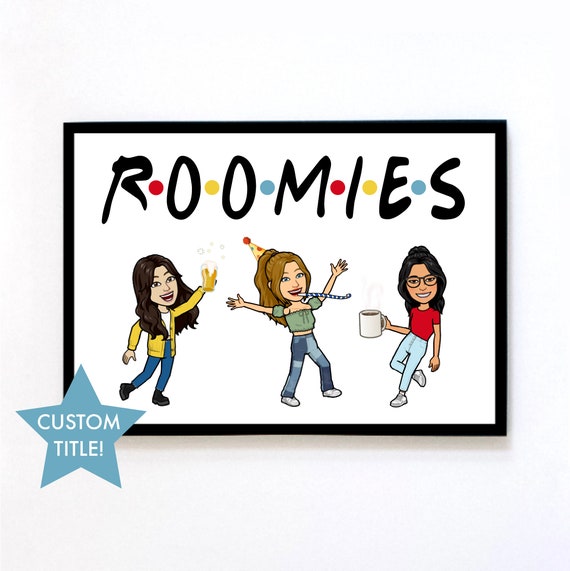 Custom friends Bitmoji Poster College Apartment - Etsy