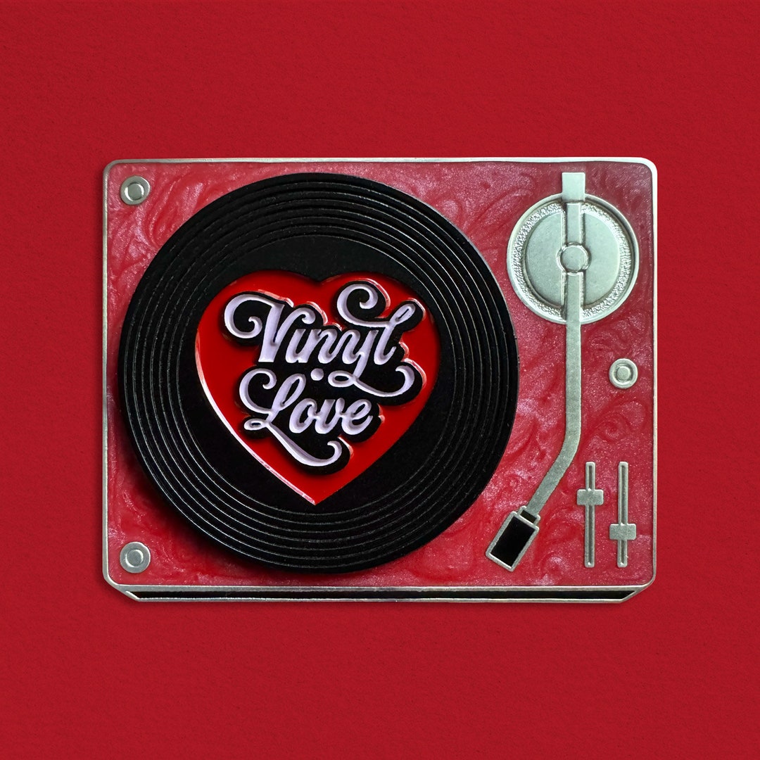 Vinyl Love Enamel Pin | Interactive | Spinning - Etsy