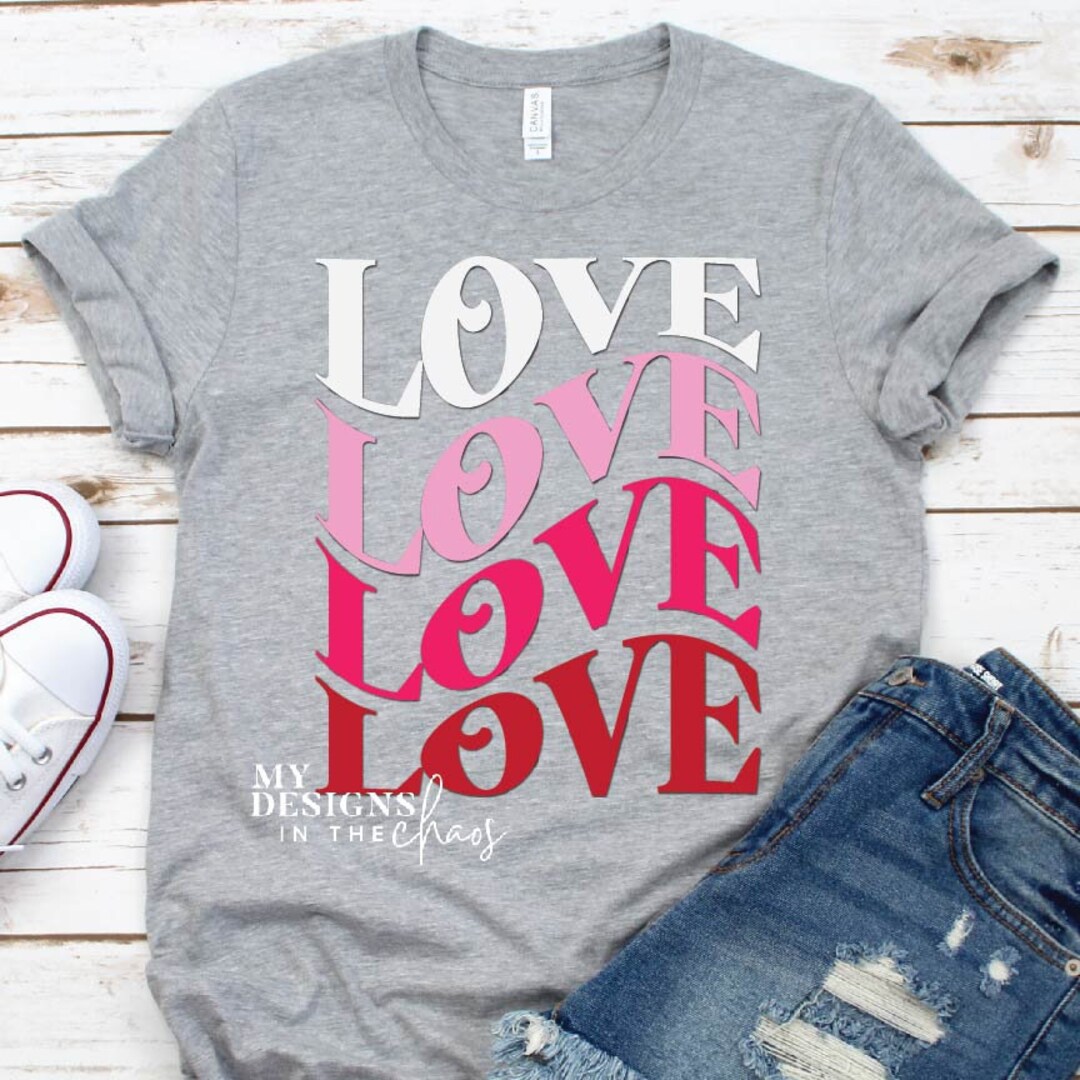 Retro Love SVG Cutting File for Silhouette and Cricut, Love Wave Svg ...