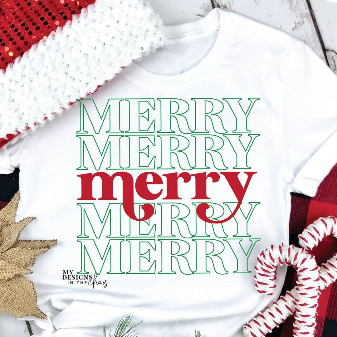 Merry Merry Merry SVG File for Silhouette and Cricut Cutting Machines ...