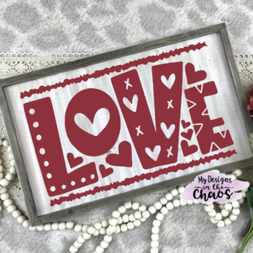 Love SVG Cutting File Hearts Design Silhouette and Cricut Love Hearts ...