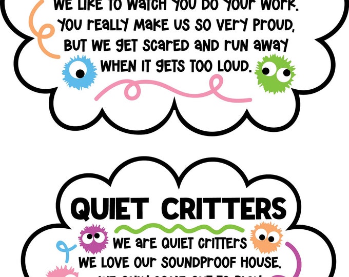 QUIET Critters-box Filled With Poem & Poms Teacher Resource, Classroom ...